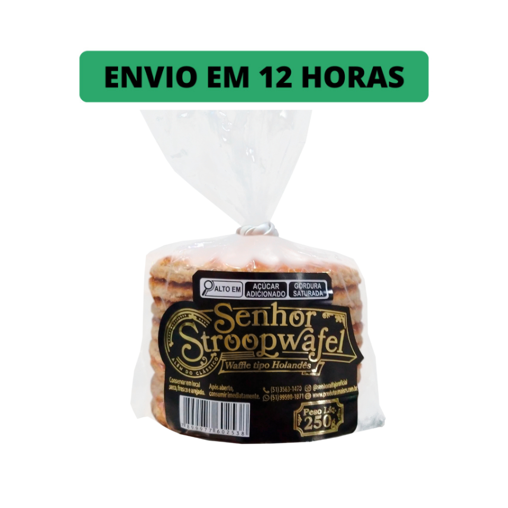 Senhor Stroopwafel Wafer Bolacha Biscoito - Pacote 250g | Shopee Brasil