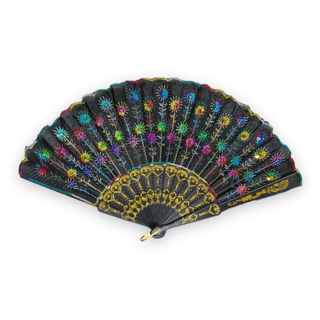 Leque Pomba Gira Cigana Luxo Paetê Cores Umbanda Candomblé - ENVIO ...