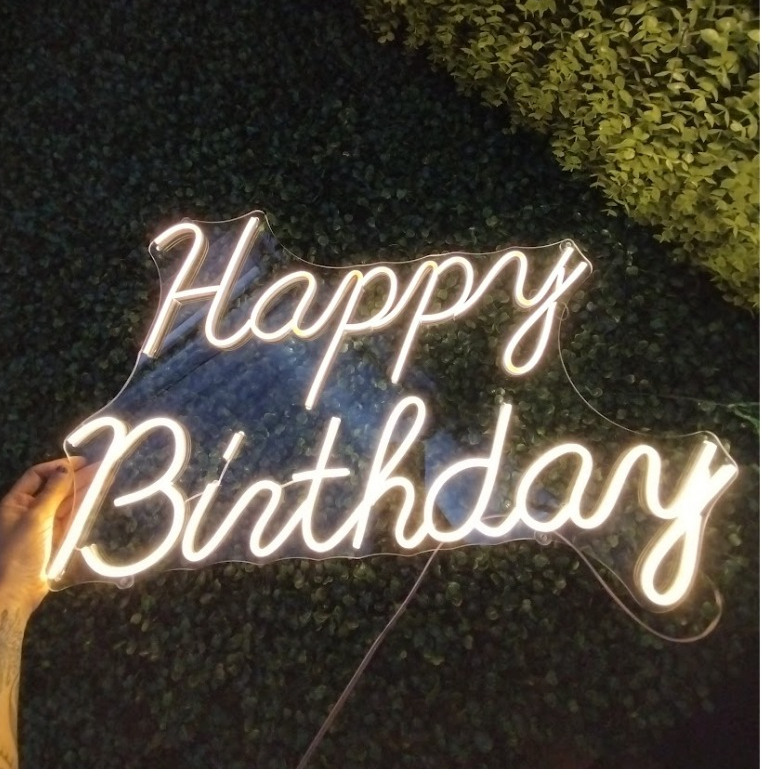 HAPPY BIRTHDAY em NEON de led Placa Luminosa Aniversário e Decoração ...