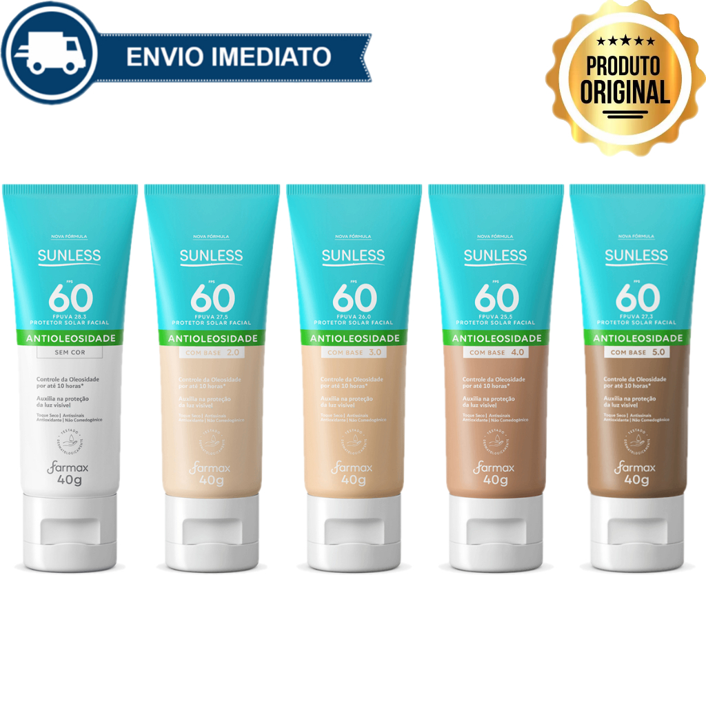Protetor Solar Facial Antioleosidade FPS 60 com Base Efeito Matte ...