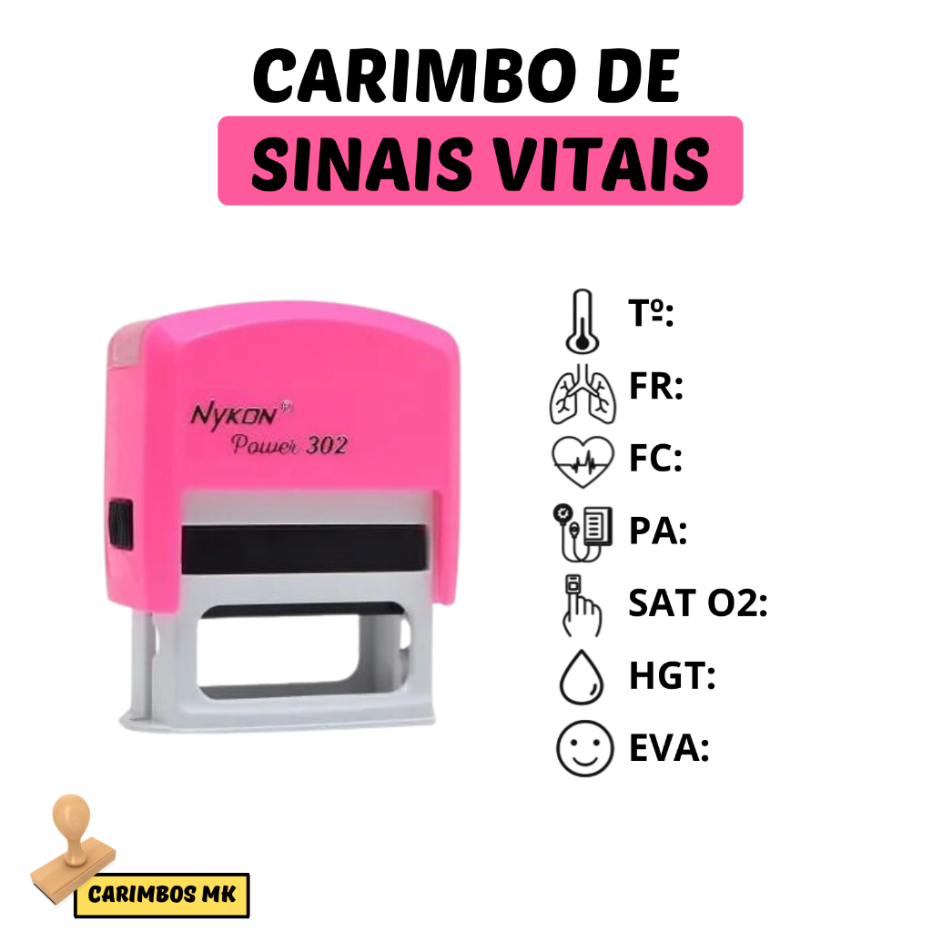 CARIMBO DE SINAIS VITAIS P/ ENFERMEIRAS, TÉCNICAS E MÉDICAS | Shopee Brasil