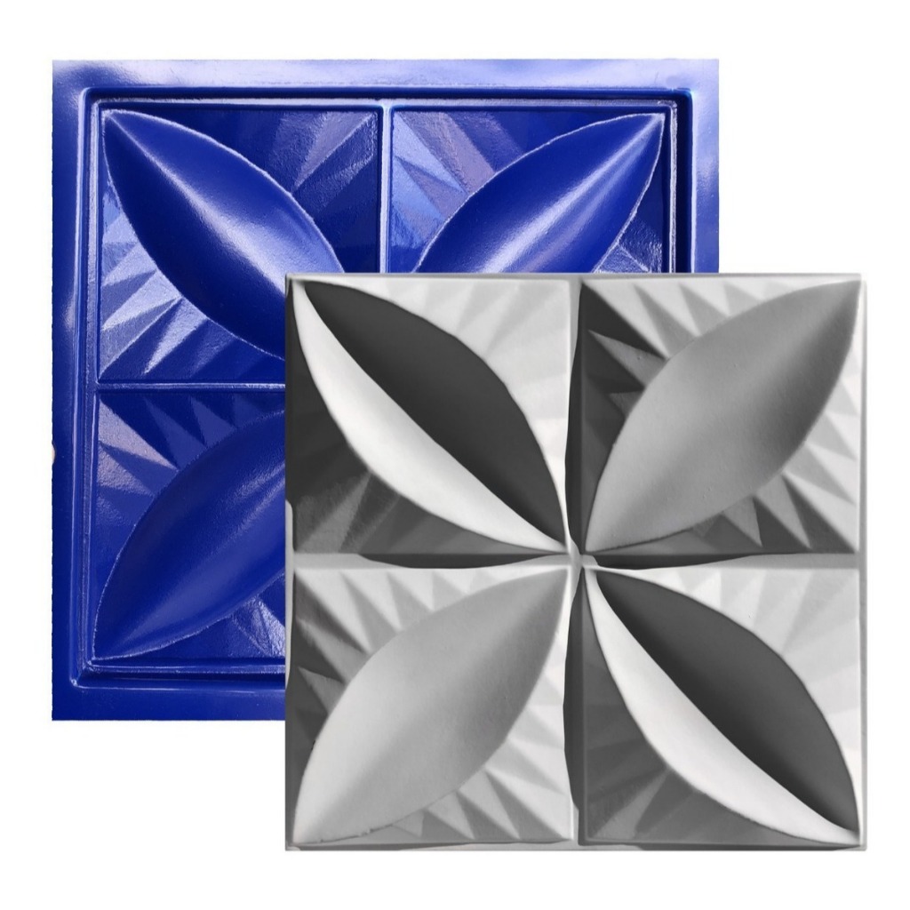 Forma 3d De Gesso Abs Azul 29x29 Placa Revestimento Textura Porcelana ...