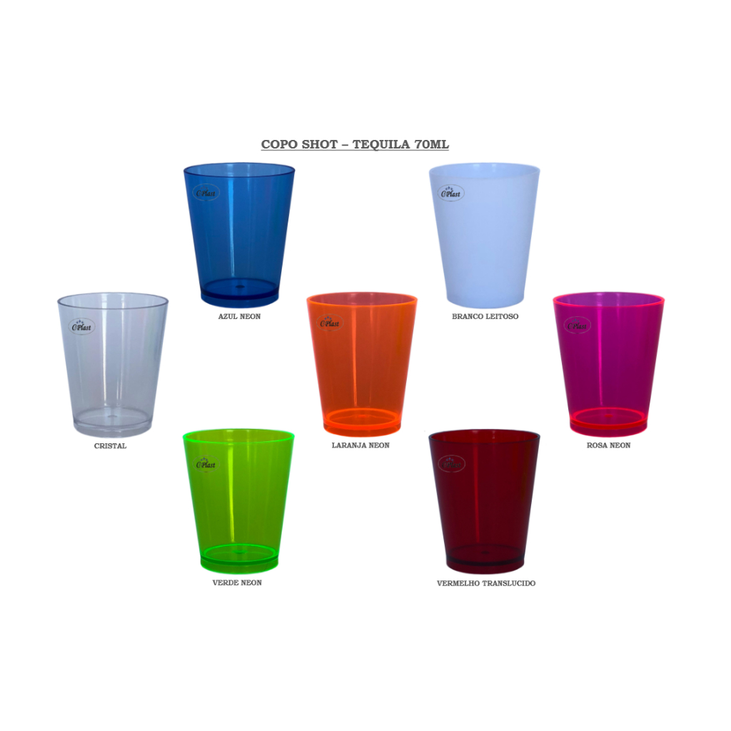 40 Copo Shot - Tequila - Dose 70ml em acrilico - Lindos e Ideal para ...