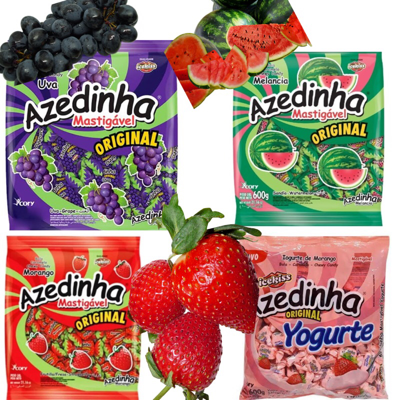 KIT 2X PC. BALAS AZEDINHA MASTIGÁVEL ORIGINAL ICEKISS 500g | Shopee Brasil