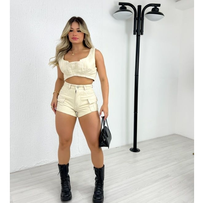 Conjunto Feminino Jeans Berge | Shopee Brasil