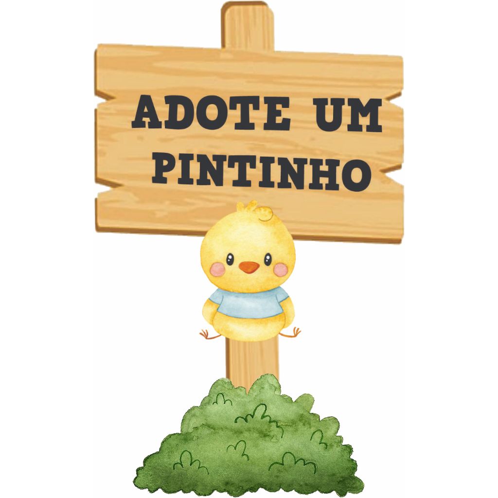 Display MDF Adote um Pintinho 25cm | Shopee Brasil