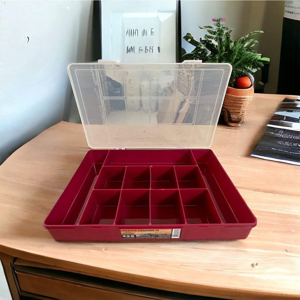 Caixa Box Organizadora 20 Divisória Plástica Com Tampa E Trava Colorida ...