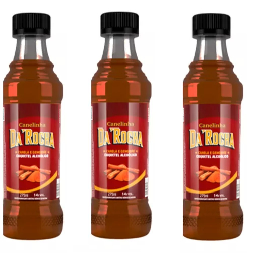 Kit 3 Canelinha Da Rocha Coquetel Canela Gengibre 275ml | Shopee Brasil