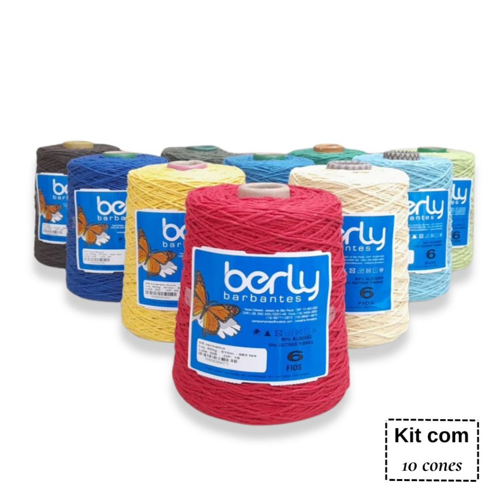 Kit 10 Barbante Berly 4/8 600 gramas | Shopee Brasil