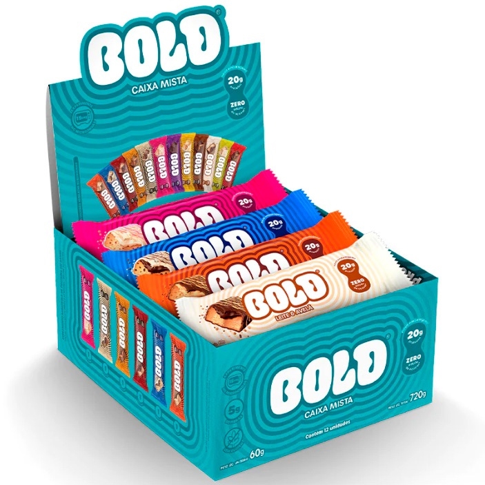 Barra de Proteína Bold Bar (Caixa Mista - 12 Sabores Sortidos) - 12 Unid x 60g Cada (720g ...