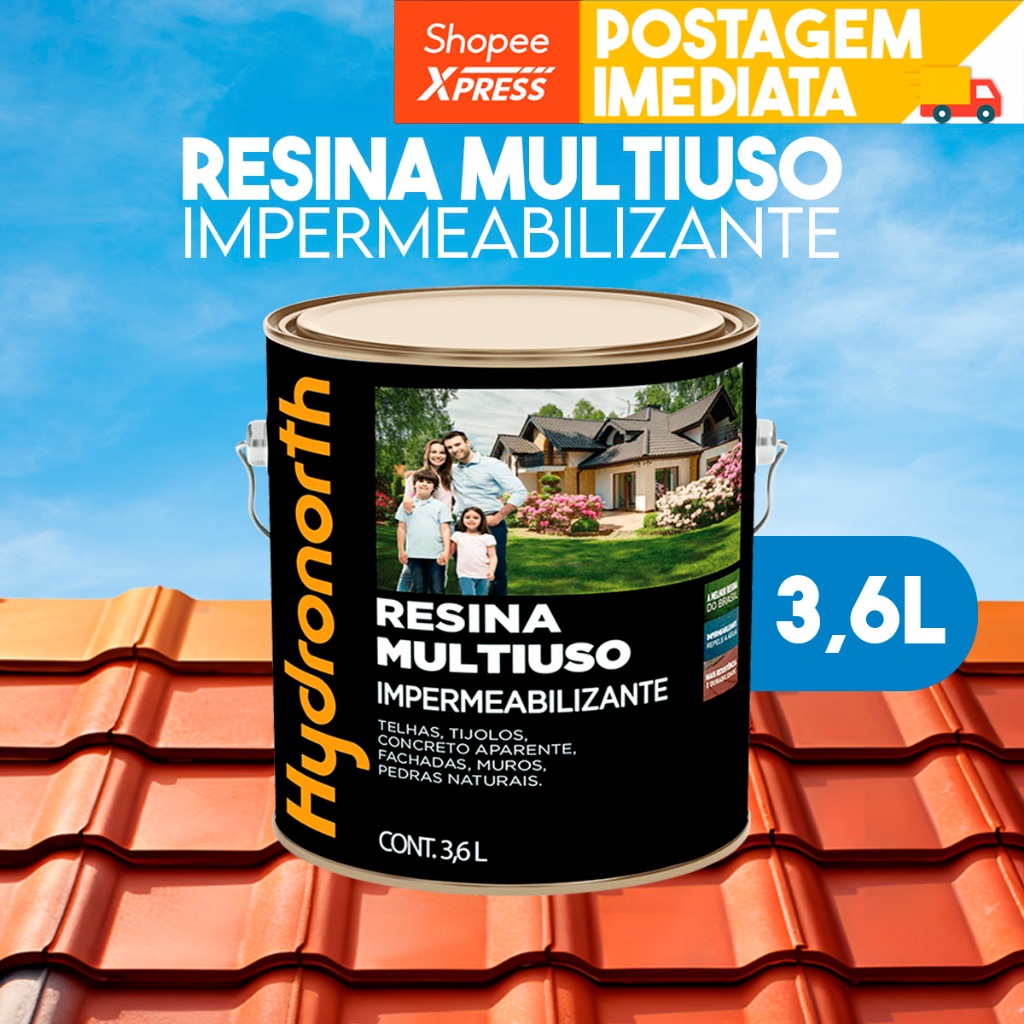 Resina Multiuso Impermeabilizante Telhas, Muros Pedra Fibrocimento ...