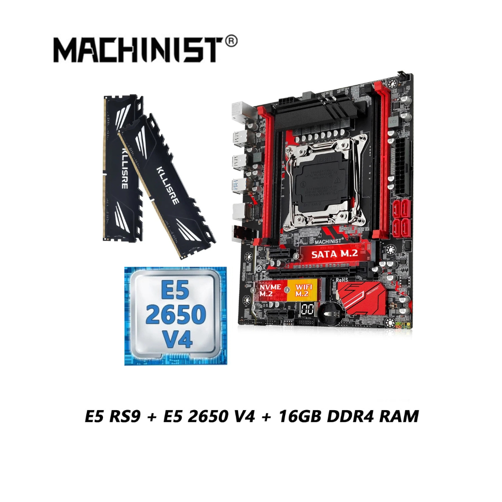 Kit Intel Xeon E5 2650 V4+Placa Mãe Machinist x99 RS9 LGA 2011+16Gb ...