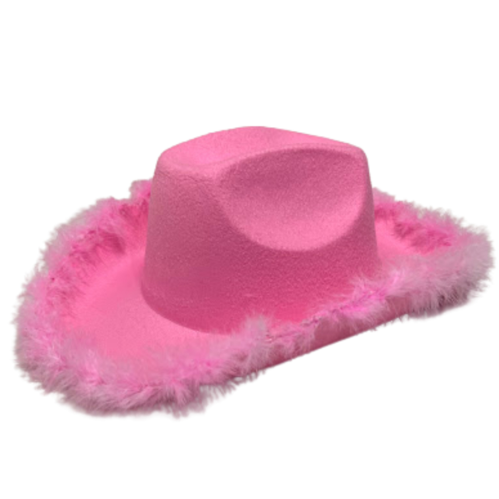 Chapéu de Cowboy Rosa com Plumas | Shopee Brasil
