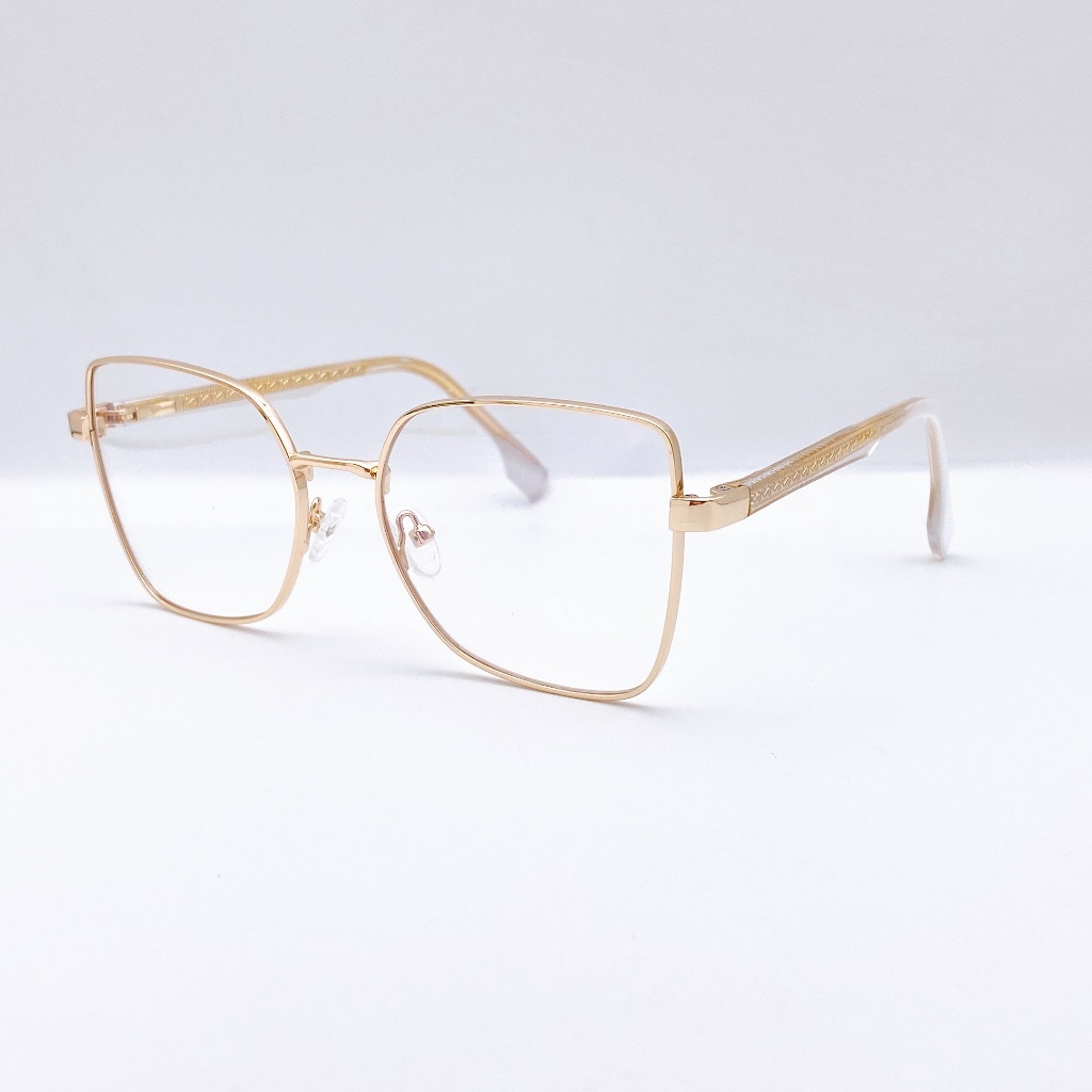 ÓCULOS ARMAÇÃO FEMININO LUXO ARO COMPRETO METAL DETALHADA | Shopee Brasil