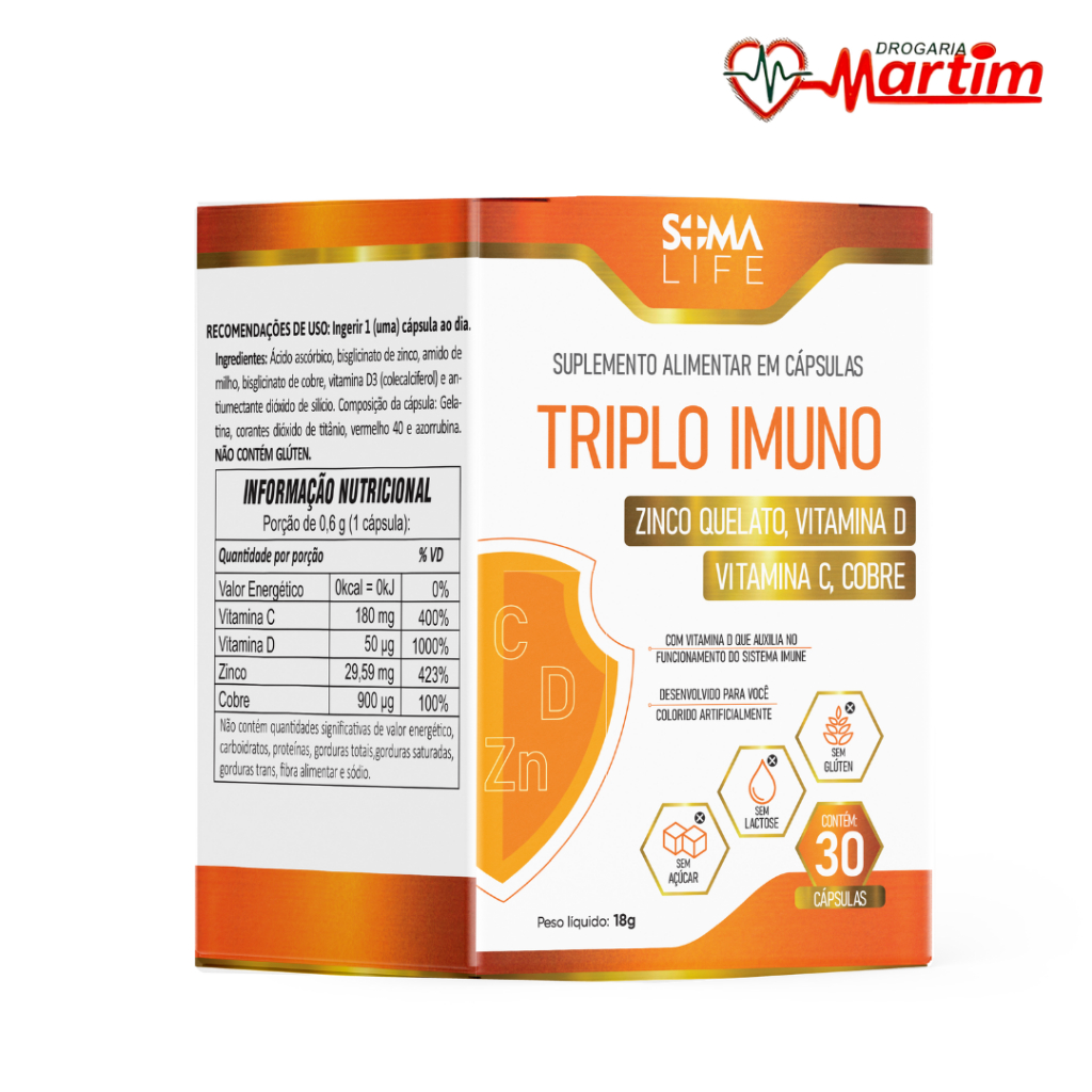 Soma Life Triplo Imune 30 Cápsulas | Shopee Brasil