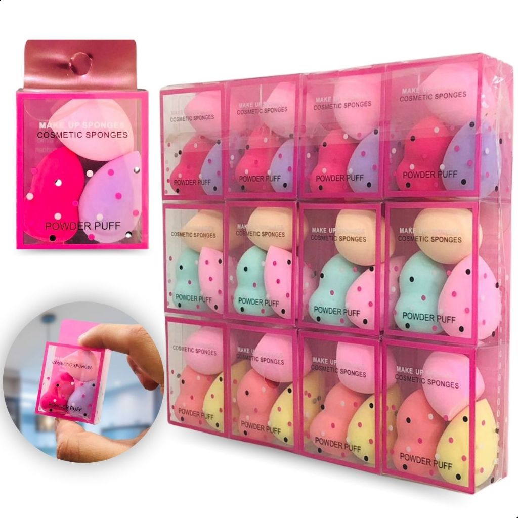 Kit Mini Esponja Para Maquiagem - Com 6/9/12/24/36 Esponjas Gota ...