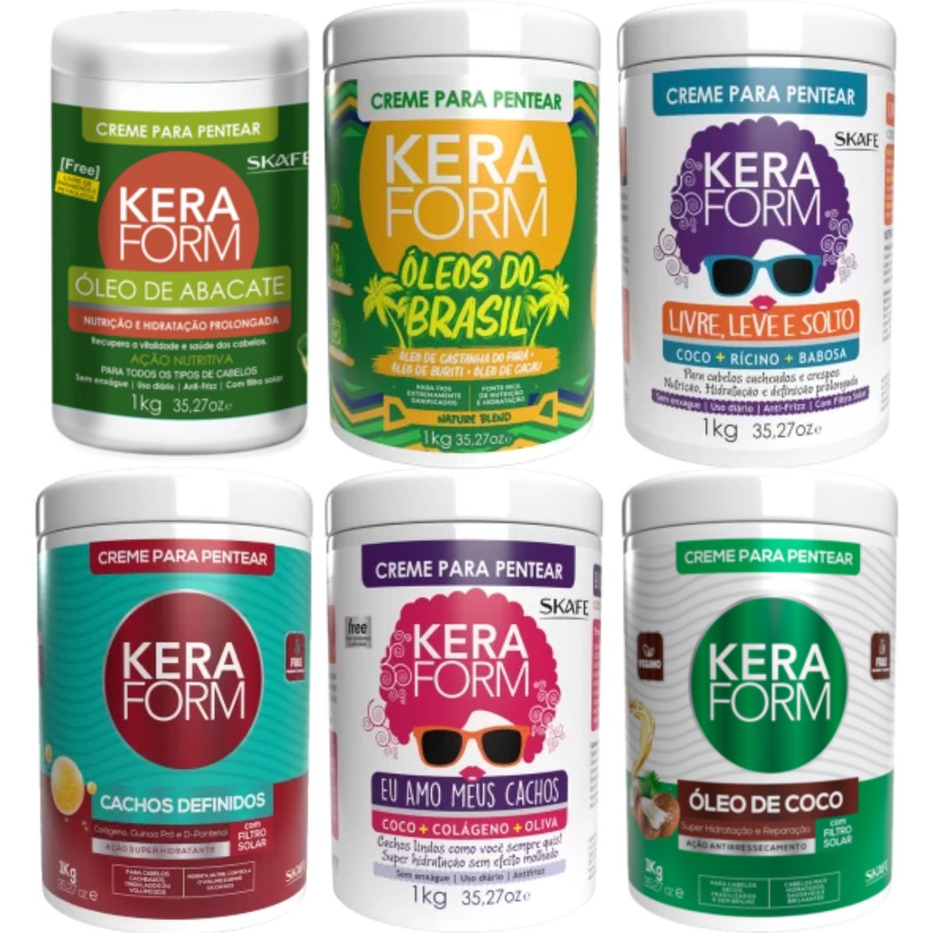 Skafe Creme de pentear e tratamento Keraform 1kg | Shopee Brasil