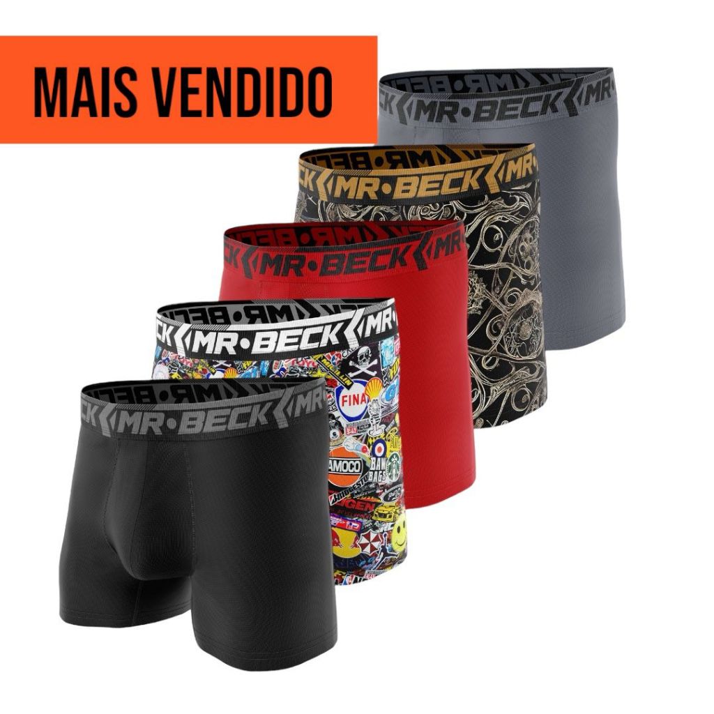 Kit 10 Cuecas Box Boxer Adulto Microfibra MR.BECK Cueca | Shopee Brasil