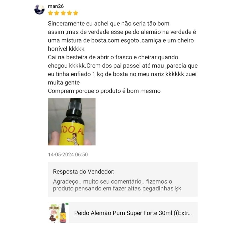Peido Alemão Pum Super Forte 30ml ((Extremamente Forte)) | Shopee Brasil