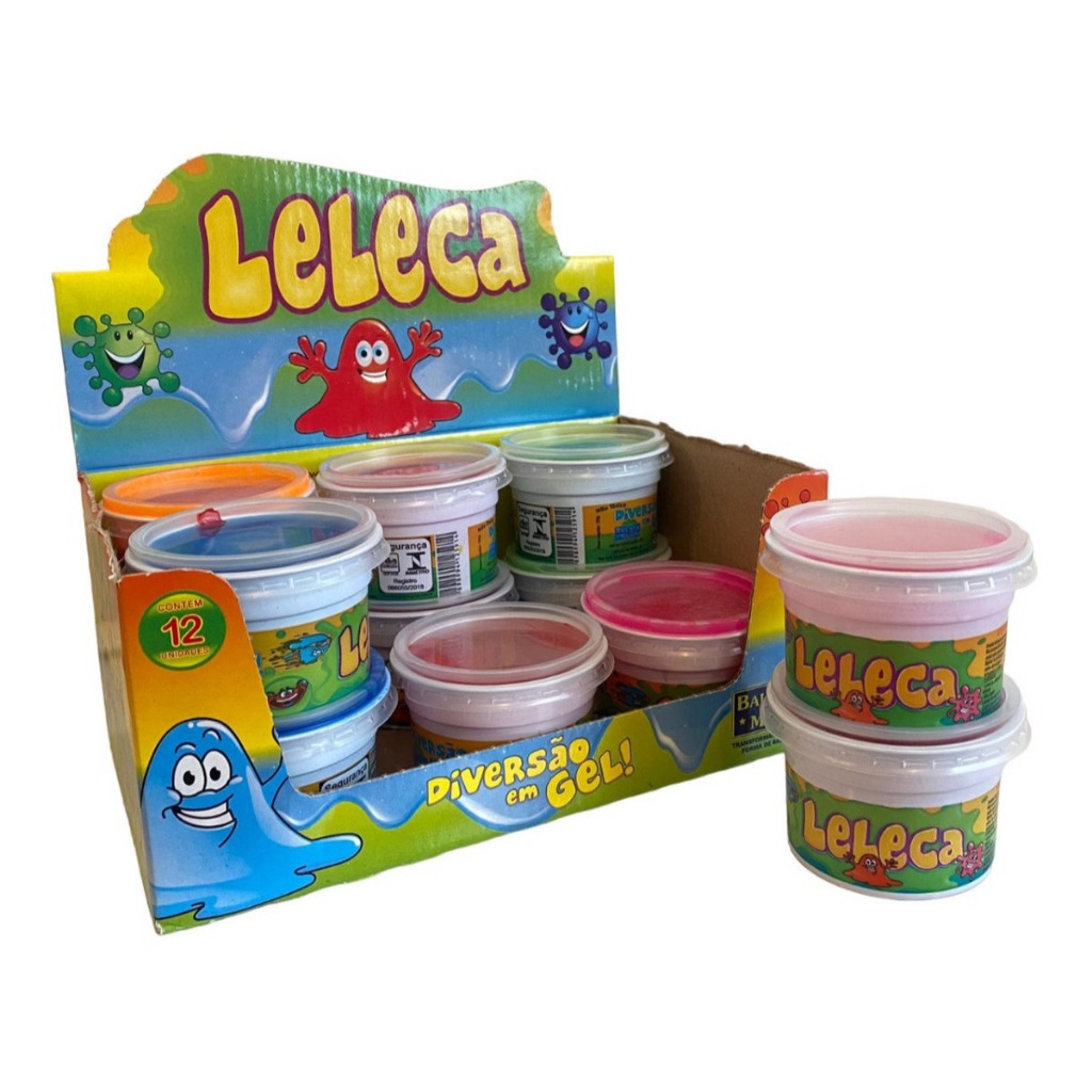 KIT 24 GELECA AMOEBA LELECA MASSINHA ATACADO 125G | Shopee Brasil