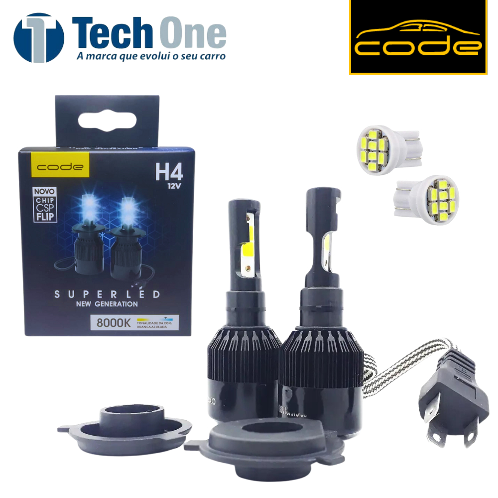 Kit Lâmpada Automotiva Super Led New Generation Chip CSP 8000K 12V Code ...