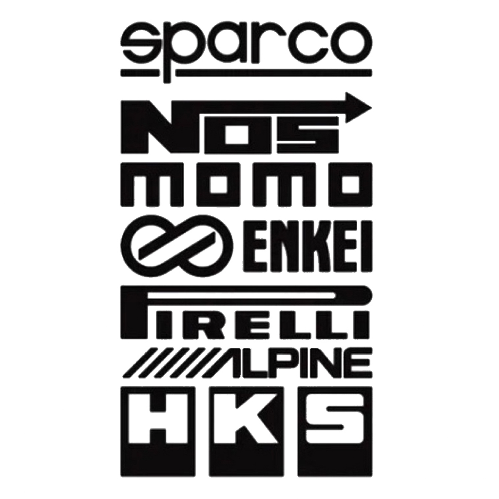 Adesivo Porta Carro Vidro Traseiro - Cartela Marcas Sparco Nos Momo ...