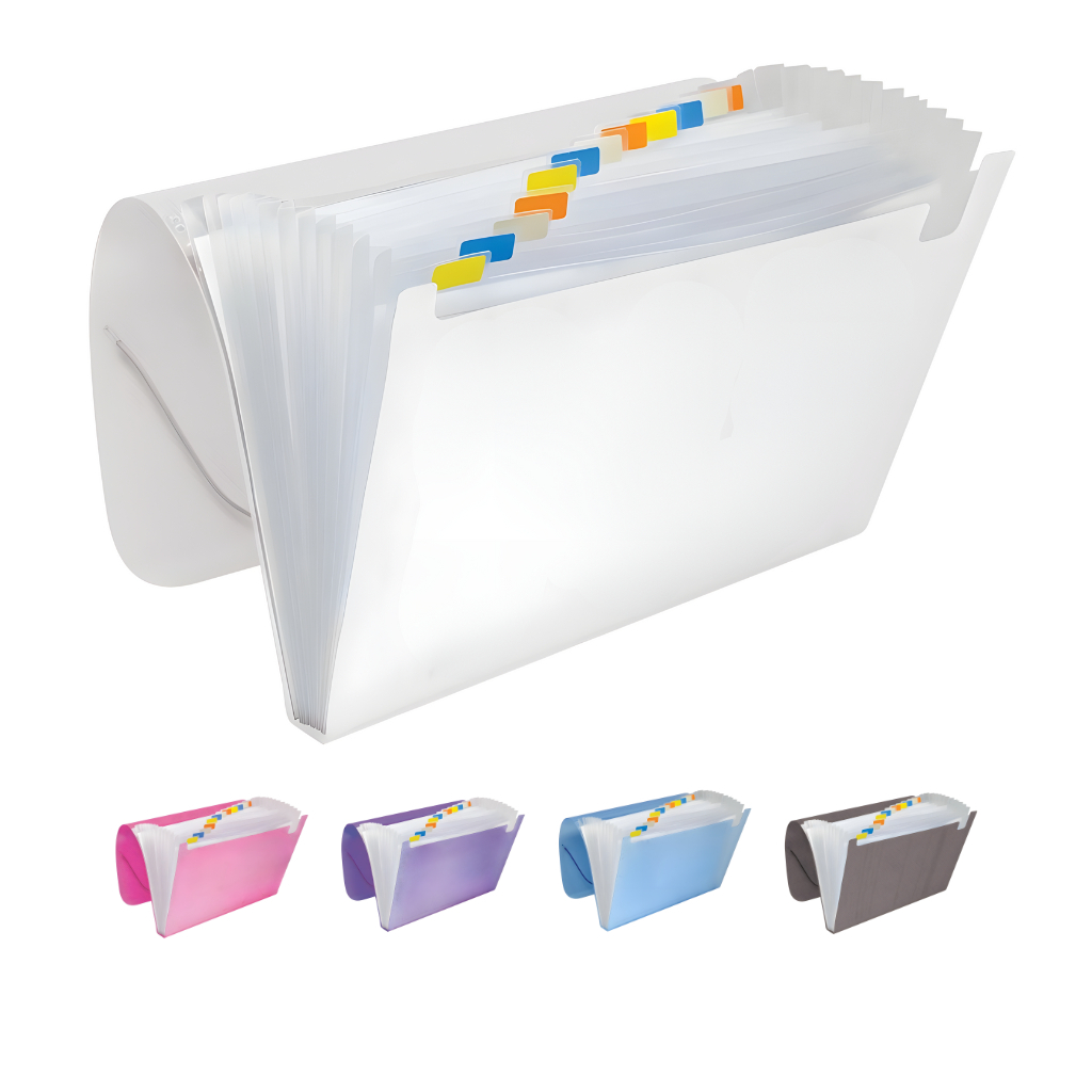 Pasta Sanfonada 12 Divisórias Dello Transparente - Rosa - Papelaria ...