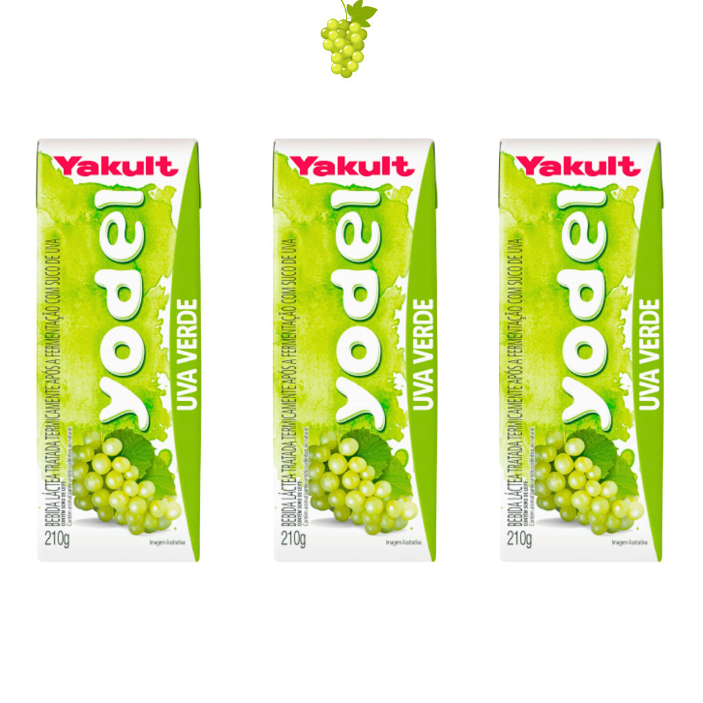 Kit 3 Sucos Yodel Uva Verde da Yakult 210ml | Shopee Brasil