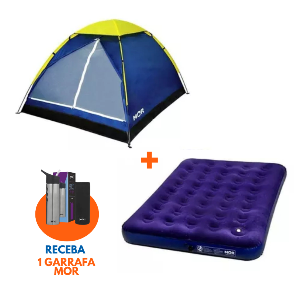Barraca Iglu 2 lugares Mor + Colchão Inflável Casal com inflador ...