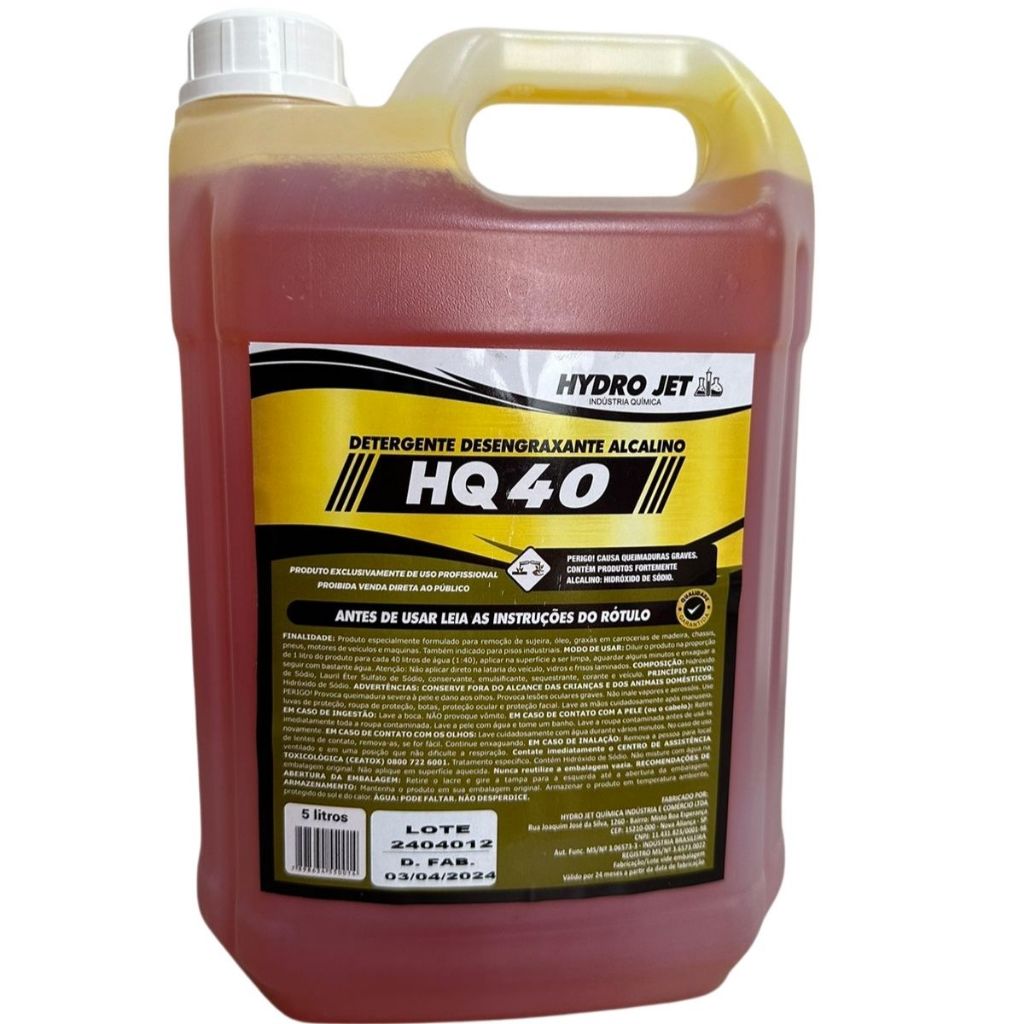 Detergente Desengraxante Solupan HQ40 1L para 40Litros de água Uso ...