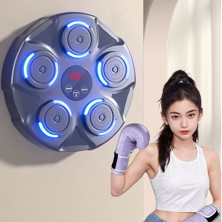 Máquina de Boxe Eletrônica Musical de Parede com Luvas Boxe Inteligente ...