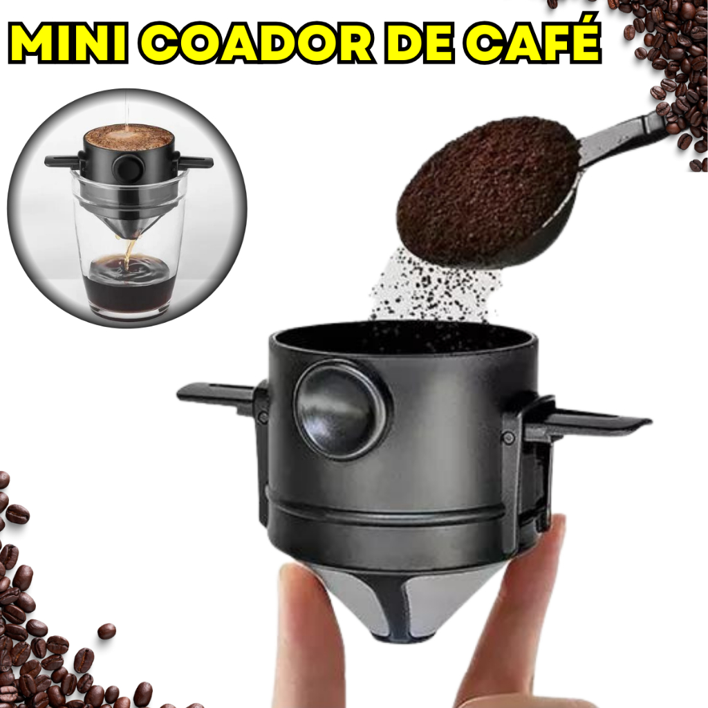 Coador De Café Mini Filtro Individual Inox Portátil Coffee Chá Cozinha ...