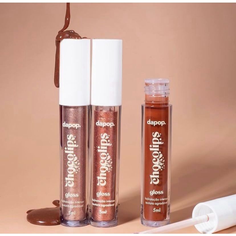 Gloss labial Dapop Chocolips Hidratação Intensa 5ml | Shopee Brasil