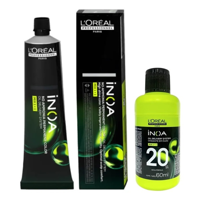 Kit Inoa Coloracao 5.0 Cast Claro Cob Prof + Ox 20vol Loreal | Shopee ...