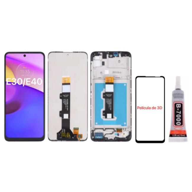 Tela Frontal Touch Display Compativel E30 Xt2158 / E40 Xt2159 Sem Aro E Com Aro | Shopee Brasil