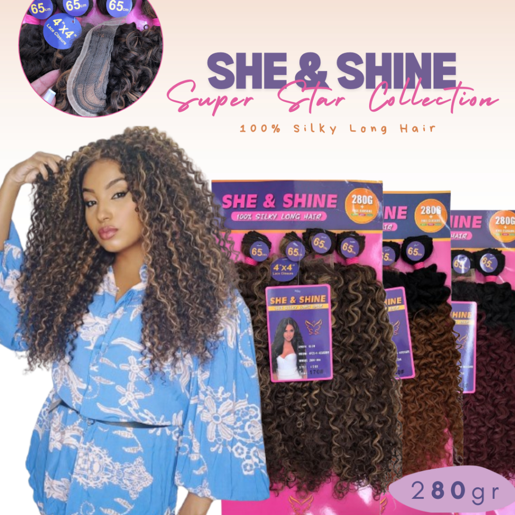 Cabelo Orgânico Cacheado She & Shine 100% Stilky Long Hair 65cm ...