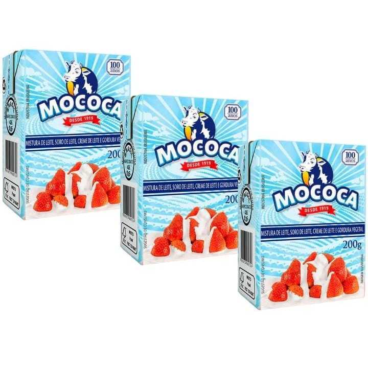 Kit 3 Creme de Leite MOCOCA Mistura Láctea 200g | Shopee Brasil