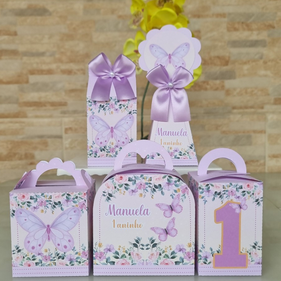 Kit Festa Jardim Das Borboletas Lilás Personalizados Jardim Das ...