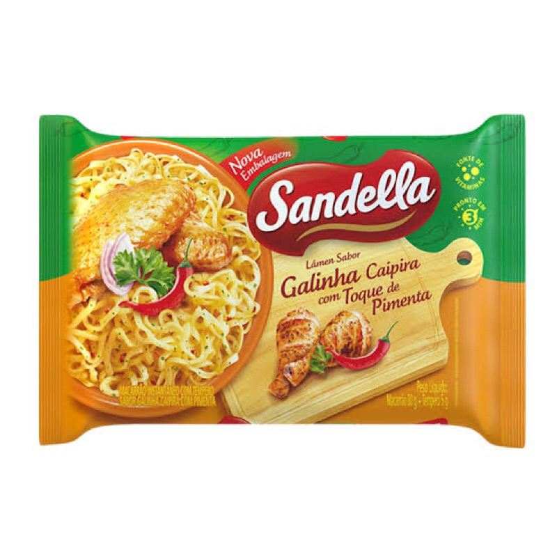 kit c/10 macarrão sandella lámen 85g cada, sabor galinha caipira com ...