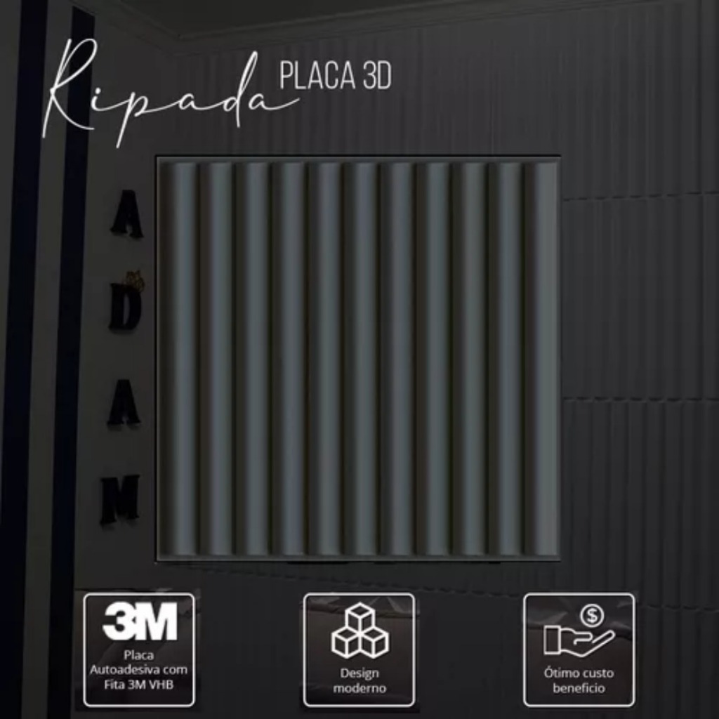 Kit Placas Painel Ripado 3D revestimento de parede pvc | Shopee Brasil