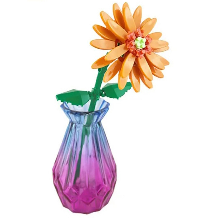 FLORES - MODELO GERBERA LARANJA -ML11 MICRO BLOCO - SIMILAR - PETIT ...