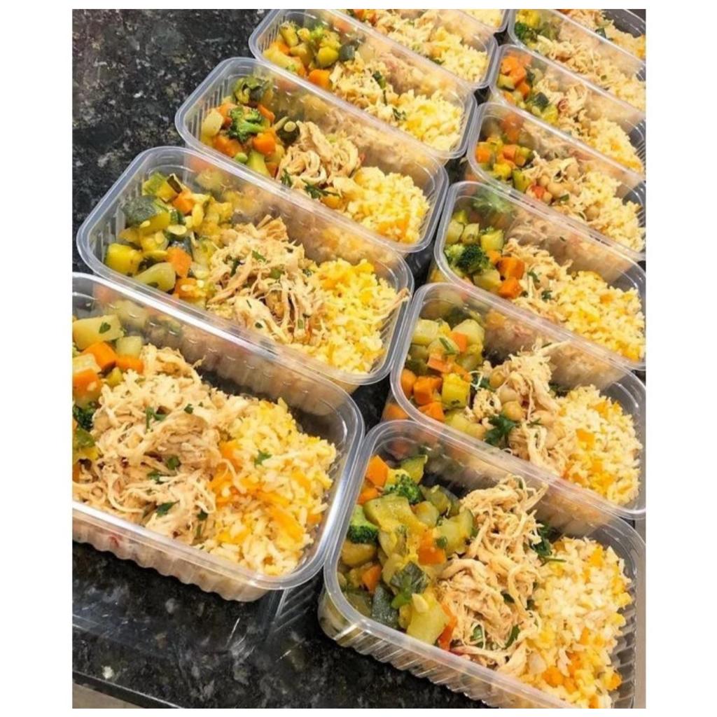 Kit 24 Unid. Pote Plastico Retangular Descartável 500 ml 250ml Microondas Freezer Marmita Fit ...