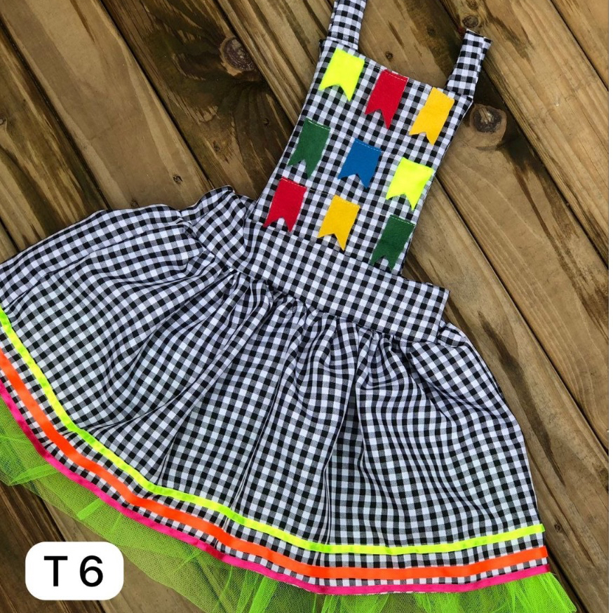 Vestido jeca caipira para festa junina quadrilha infantil xadrez ...