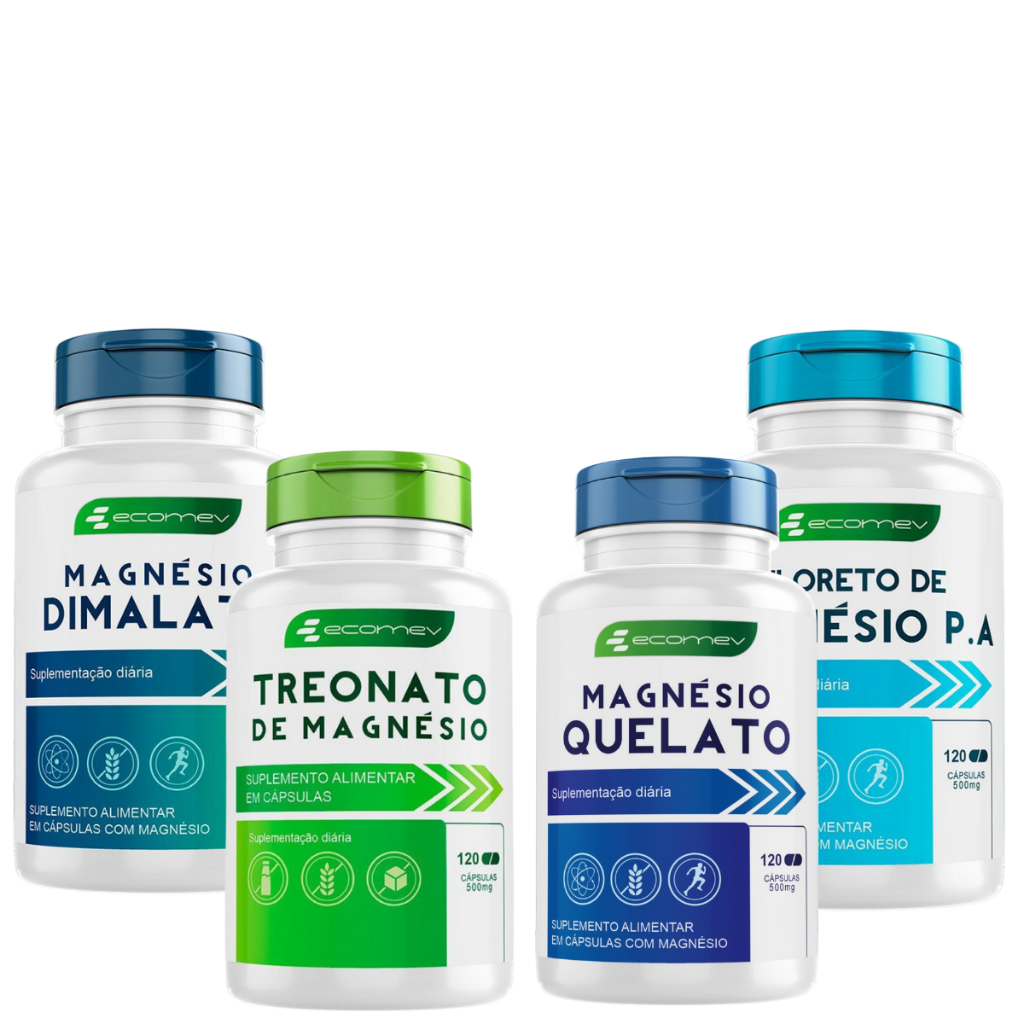 Mix de Magnesio Quelato Treonato Dimalato e Cloreto PA 500mg 120 Cáps - Ecomev | Shopee Brasil
