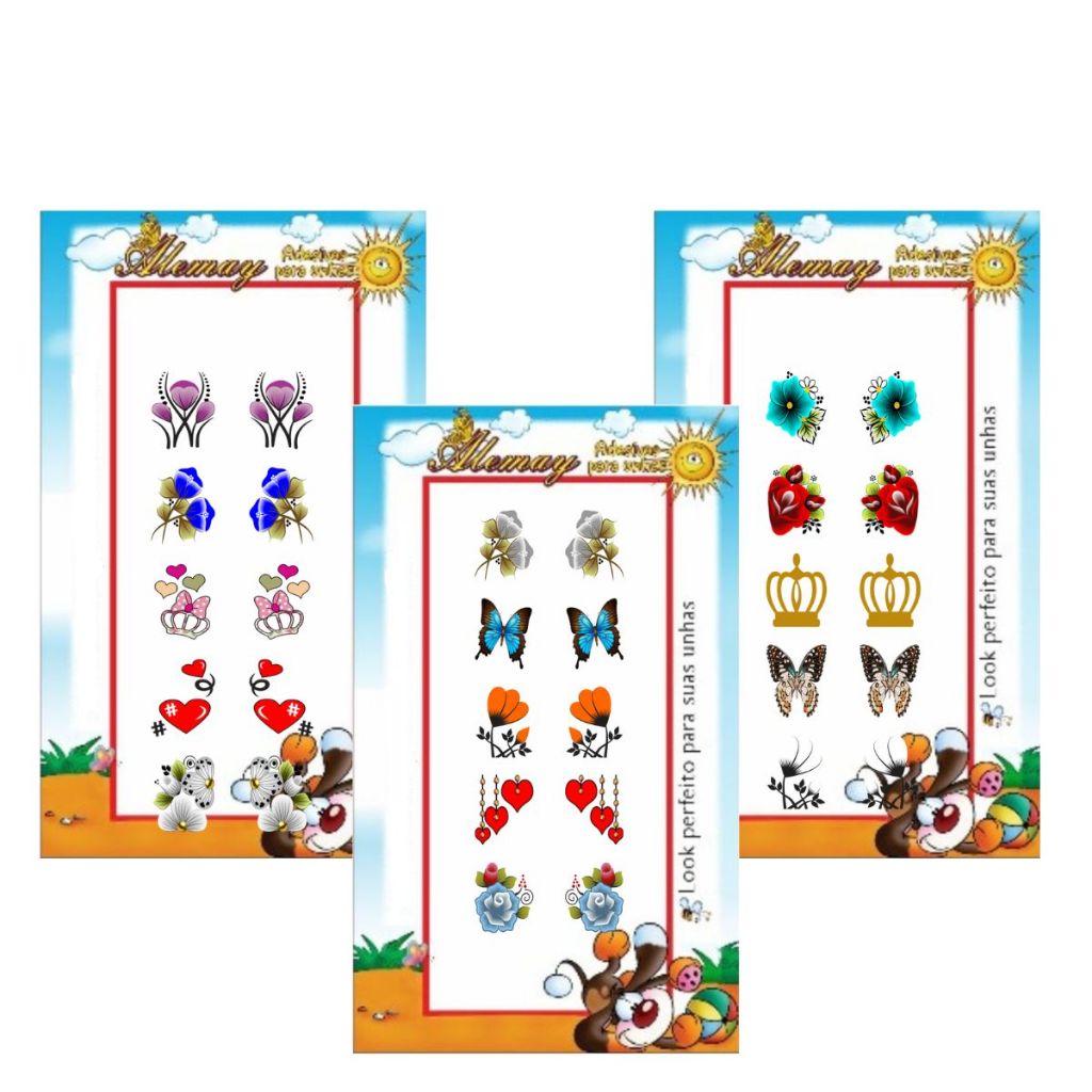 Alemay Kit 240 Adesivo de Unha Modelos Exclusivos para Mãos e Pés ...