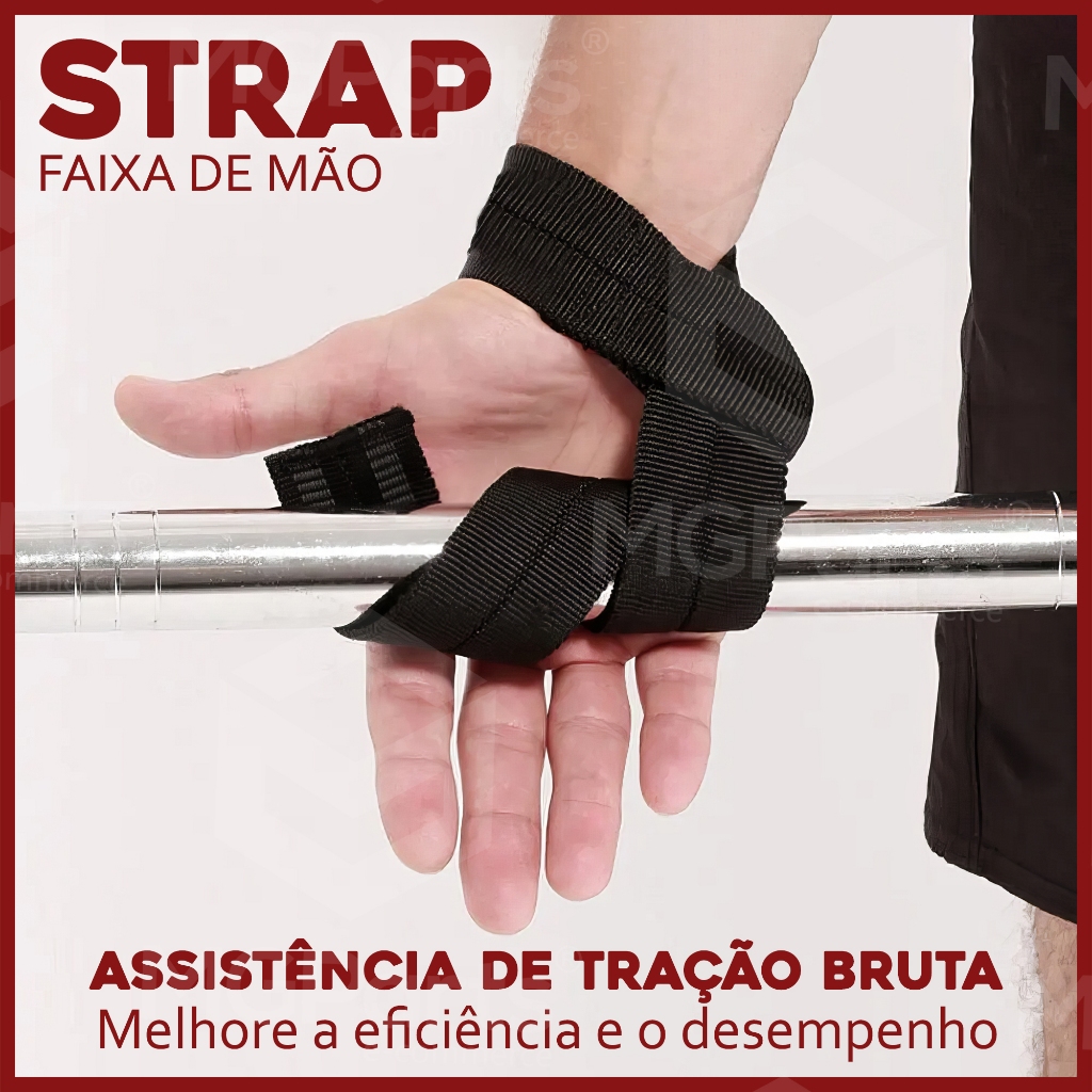 Par Straps Tala Profissional Academia Crossfit Musculação Alta ...