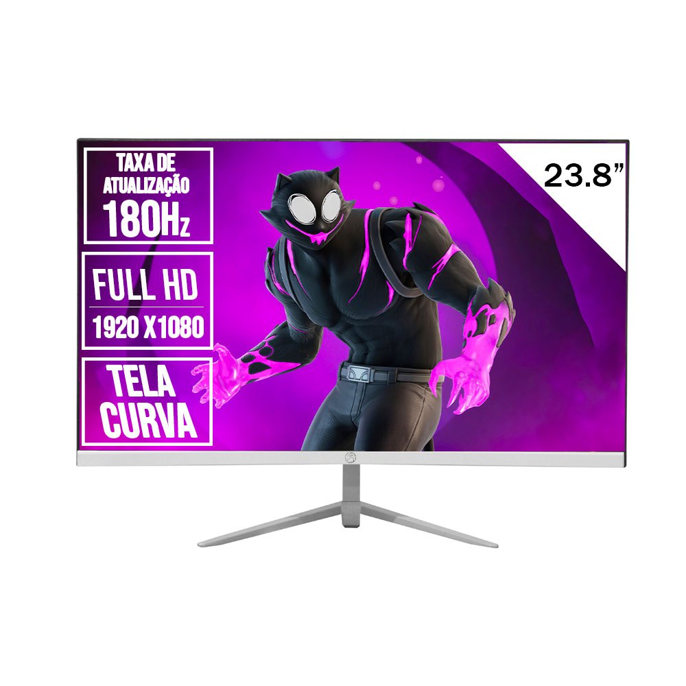 MONITOR GAMER BRAZILPC 23.8 FULLHD 180HZ CURVO R1500 BRANCO 24R15 ...
