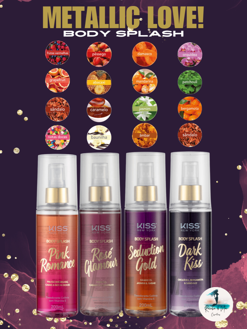 Linha Body Splash Perfume corporal colônia 200ml lançamentos ...