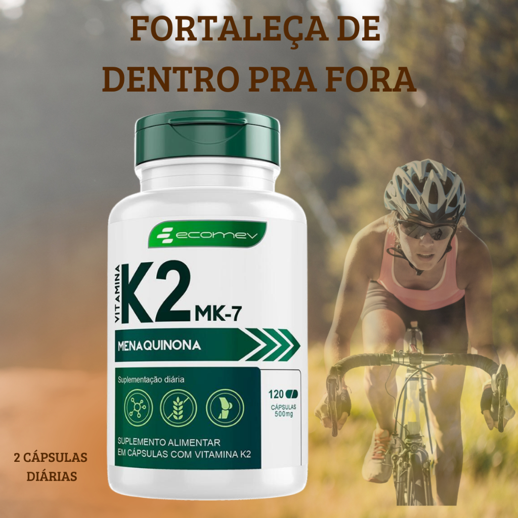 Vitamina K2 Mk7 Menaquinona 500mg Pura Isolada 120Cáp Ossos e Coração ...