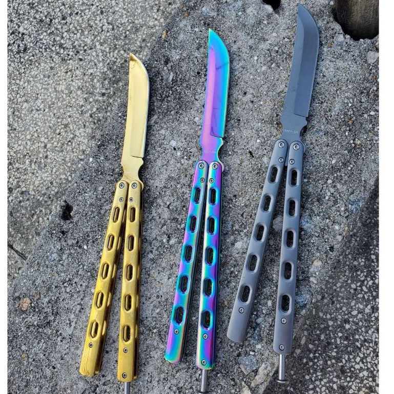 Faca Canivete Butterfly Manobras Lamina Resistente Afiada Inox ...